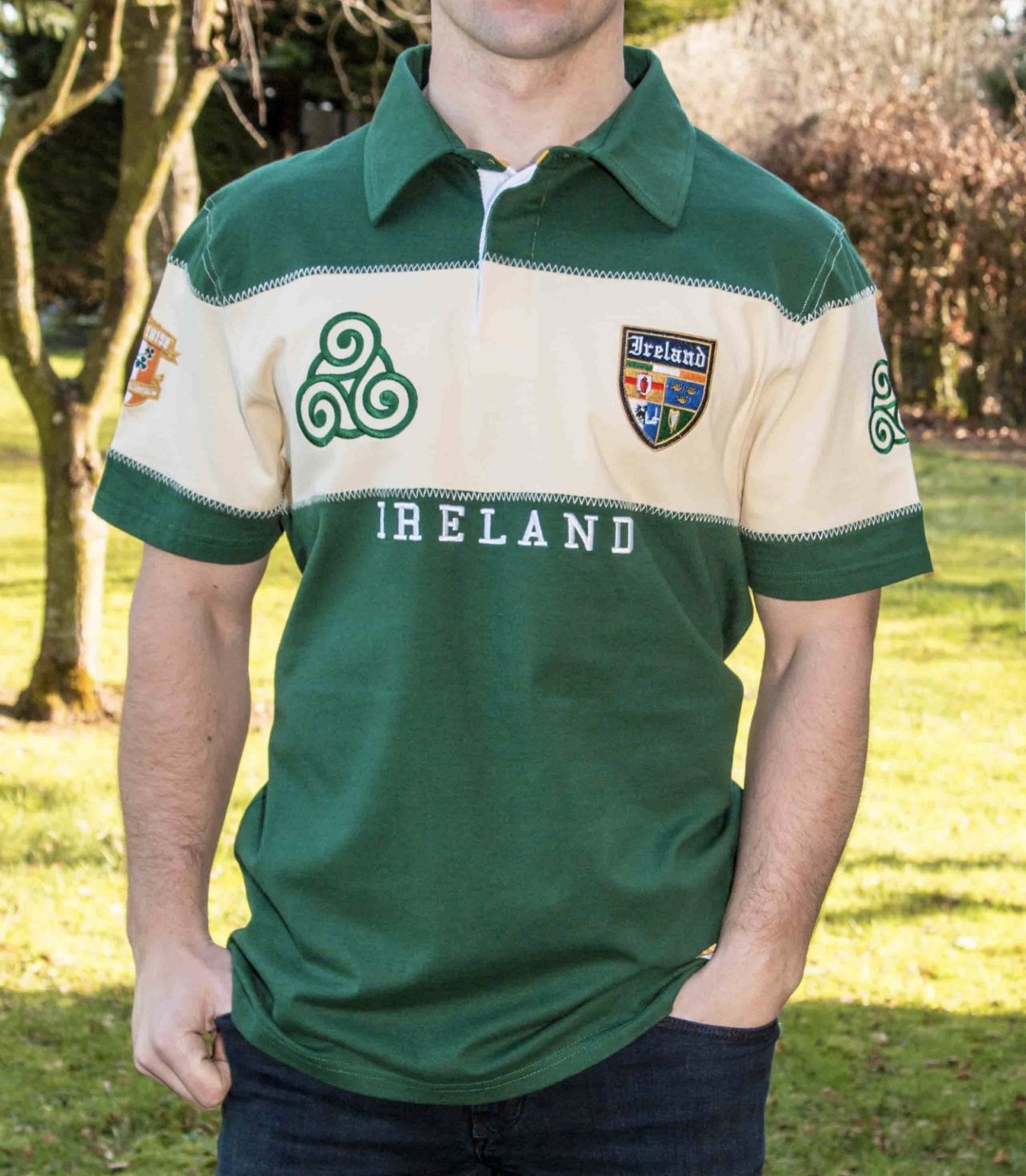 Polo rugby irlandais manches courtes coton