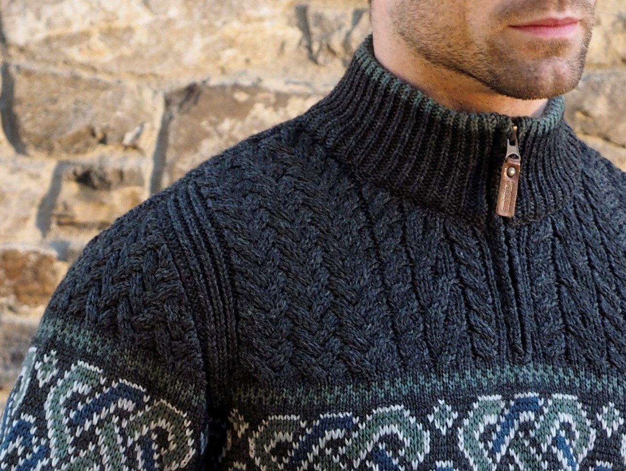 Pull irlandais chaud laine mérinos Aran Crafts