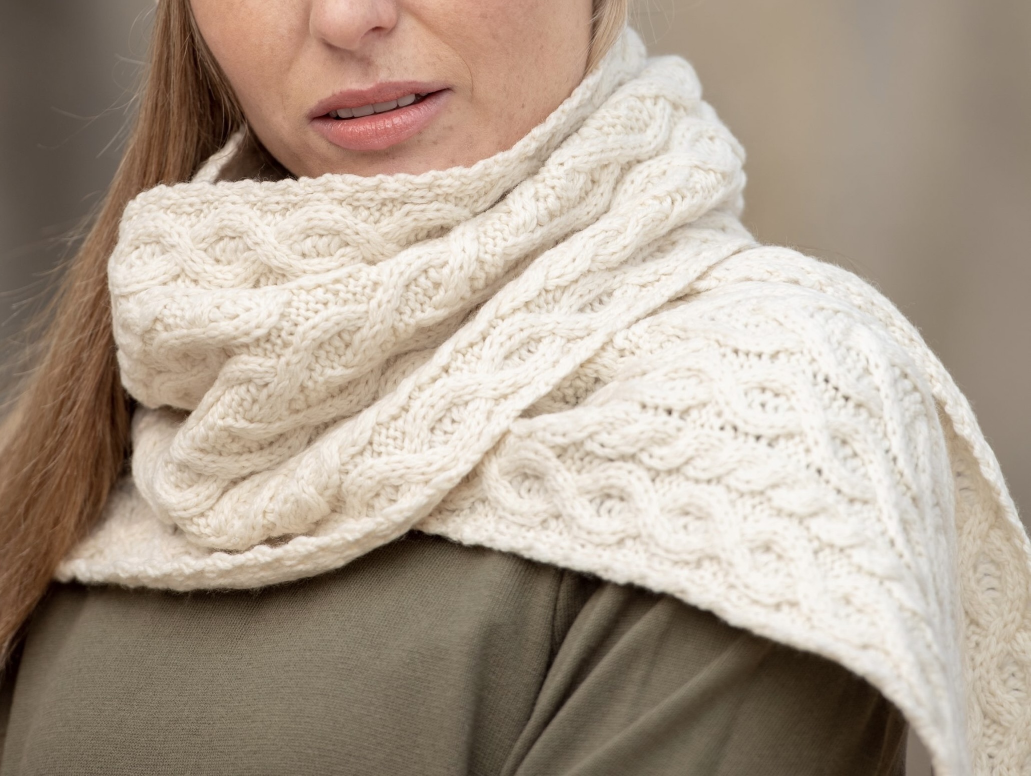 écharpe irlandaise laine mérinos super soft Aran Crafts