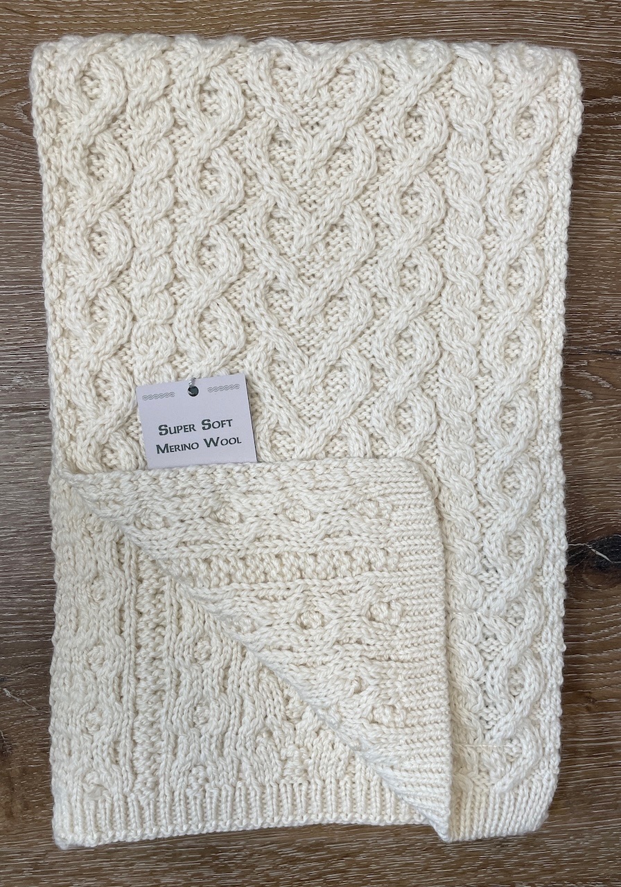 écharpe irlandaise laine mérinos super soft Aran Crafts