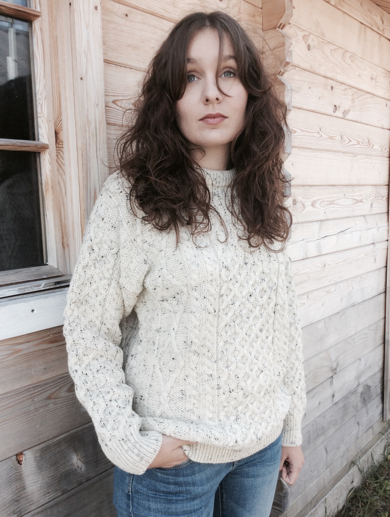 Pull traditionnel irlandais chaud laine mérinos mixte premier prix Aran ...