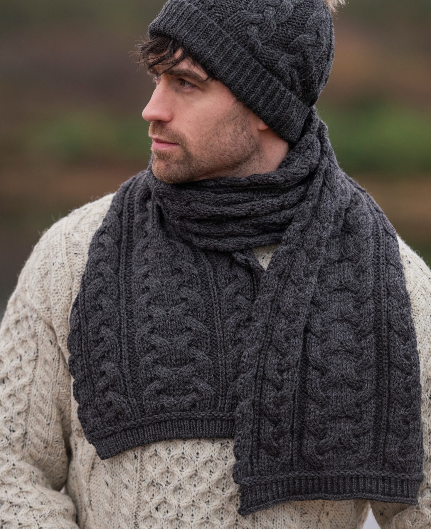 écharpe irlandaise chaude laine mérinos Aran Crafts